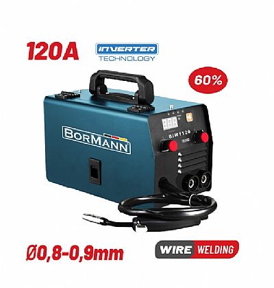 BORMANN - BIW1120 ΗΛΕΚΤΡΟΚΟΛΛΗΣΗ MIG/MMA 120A 60% No Gas 450gr ΚΟΥΛΟΥΡΑ ...